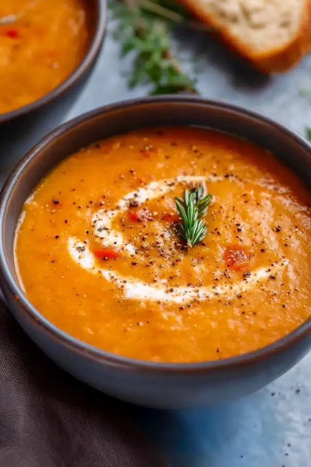 Smooth and Creamy Roasted Vegetable Soup - Savortales