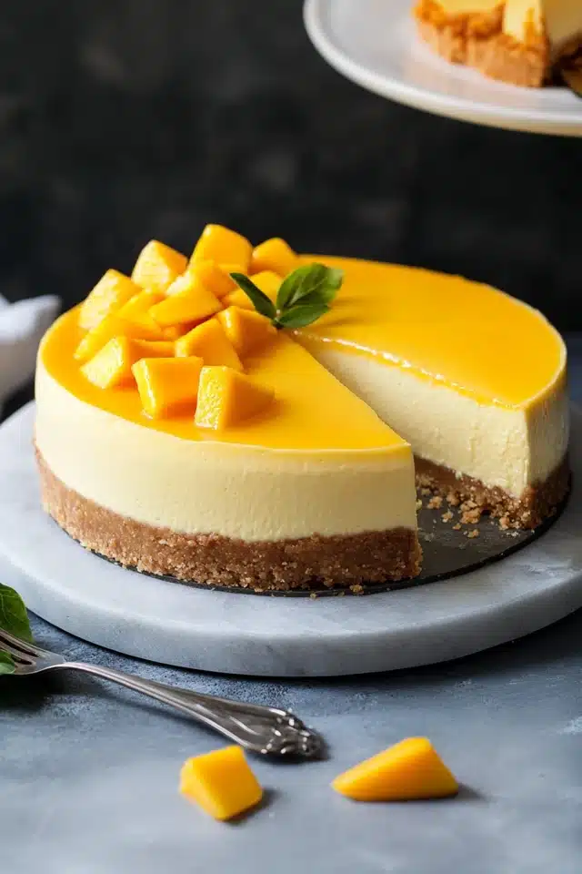 Mango Cheesecake: A Creamy Slice of Tropical Bliss - Savortales