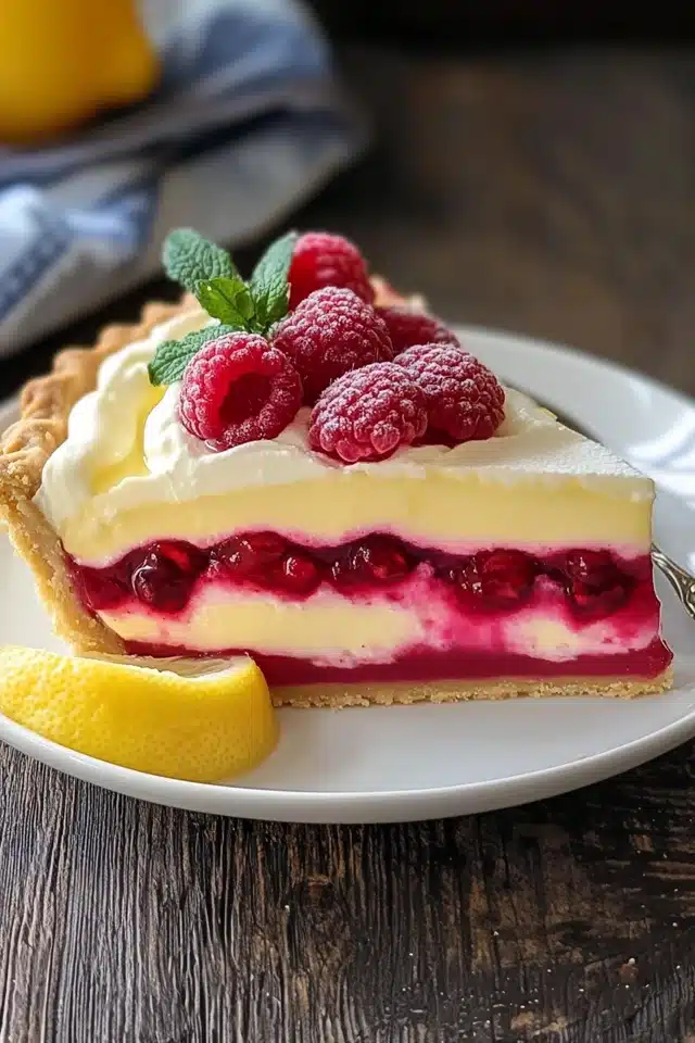 Lemon Raspberry Layered Pie - Savortales