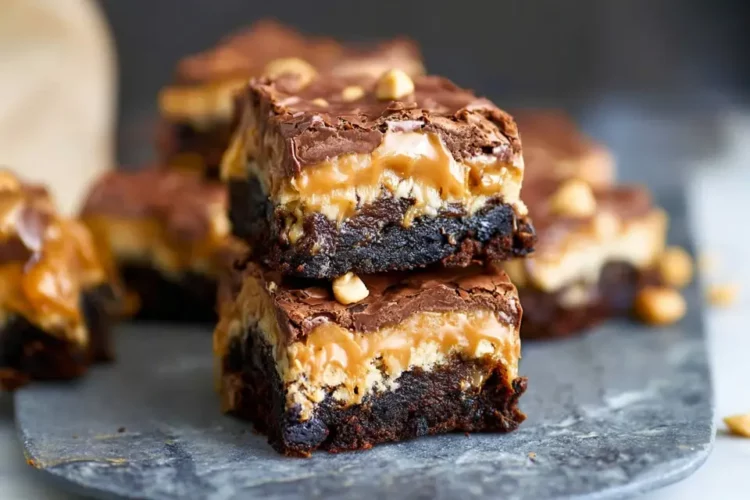 Outrageous Snickers Brownies - Savortales