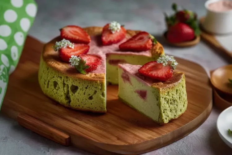 Strawberry Matcha Basque Cheesecake - Savortales