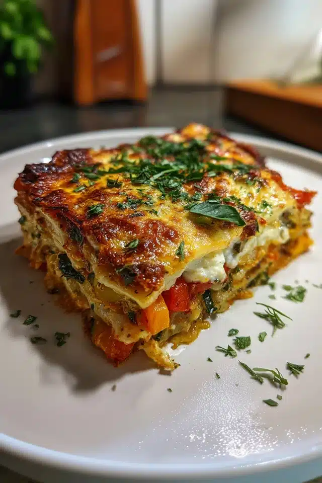 High Protein Veggie Lasagna - Savortales