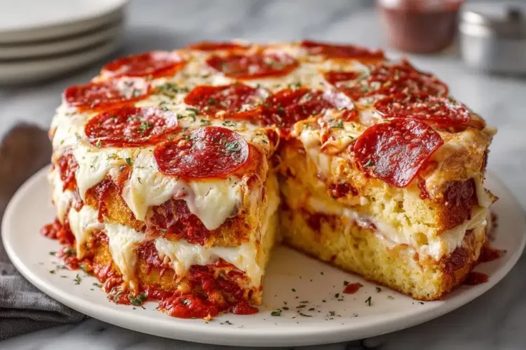 Pepperoni Pizza Layer Cake: A Cozy Celebration in Every Slice - Savortales