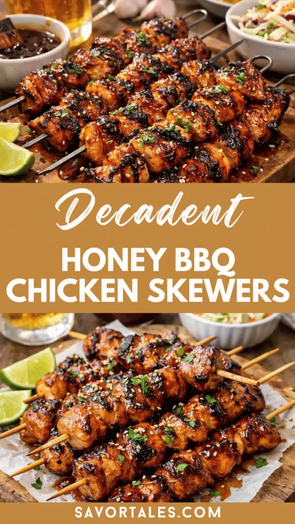 Honey BBQ Chicken Skewers - Savortales