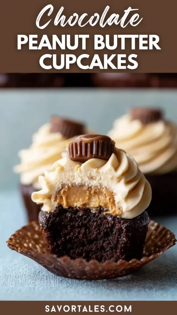 Chocolate Peanut Butter Cupcakes - Savortales